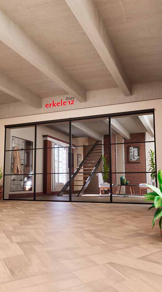 Glas Erkelenz Colorline Schwarze Linie Whiteline