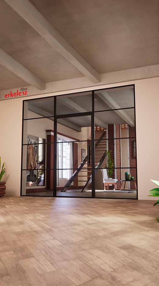 Glas Erkelenz Colorline Schwarze Linie Whiteline